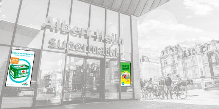 Advertentievormen AH Media Services - Pui entree scherm| Albert Heijn