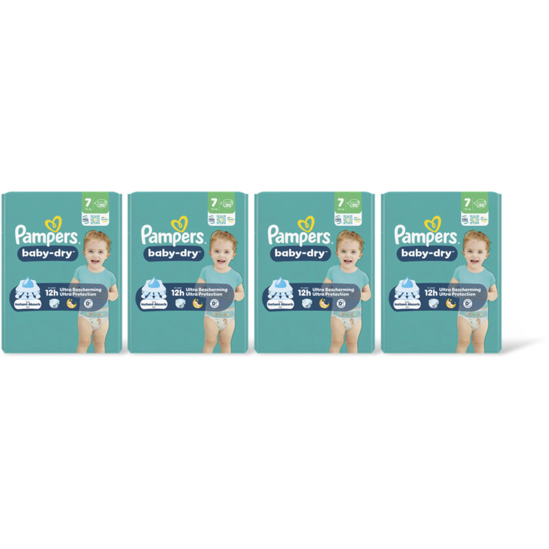 Pampers Baby-dry luiers maat 7 4-pack reserveren | Albert Heijn