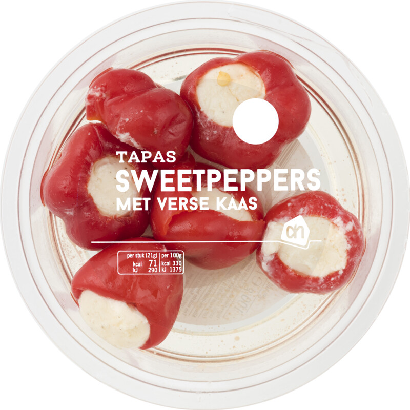 AH sweet pepper met roomkaas kvp 100gram bestellen | Albert Heijn