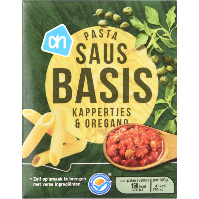 AH Pasta saus basis kappertjes & oregano bestellen | Albert Heijn