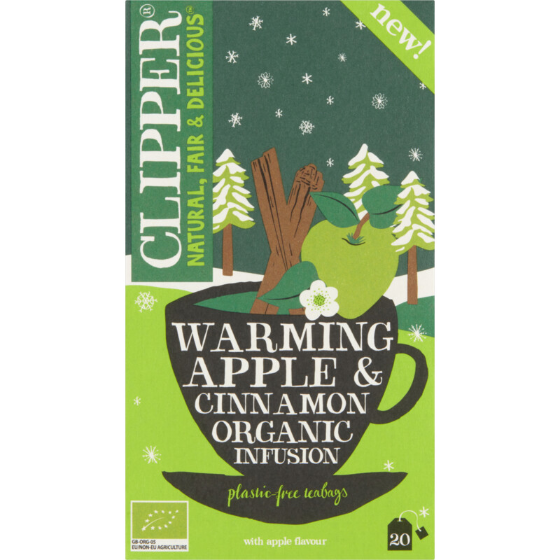 Clipper Warming apple & cinnamon organic reserveren | Albert Heijn