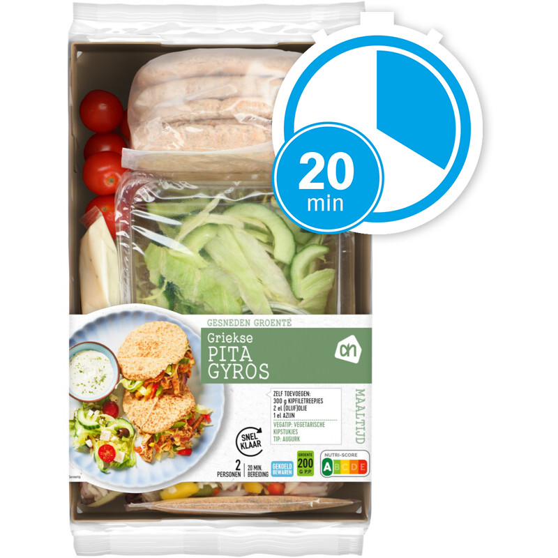 AH Gesneden verspakket Griekse pita gyros reserveren | Albert Heijn AH Gesneden verspakket Griekse pita gyros reserveren | Albert Heijn