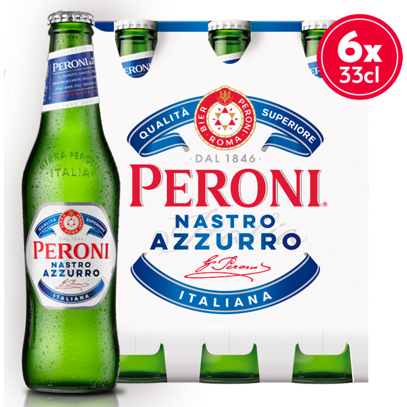 Peroni Nastro azzurro Italiaans bier 6-pack reserveren | Albert Heijn