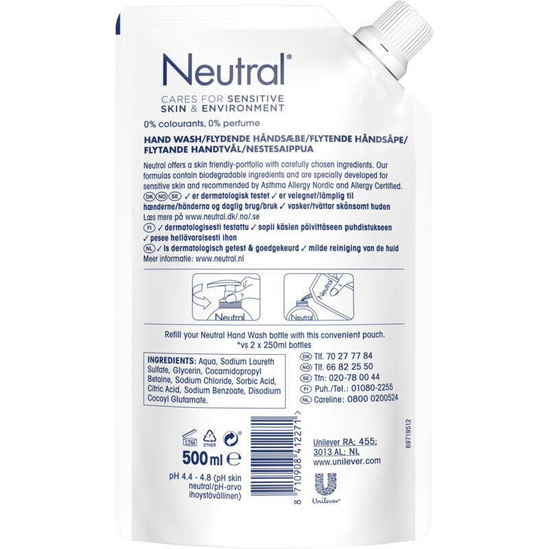 Neutral Handzeep 0% navulverpakking bestellen | Albert Heijn