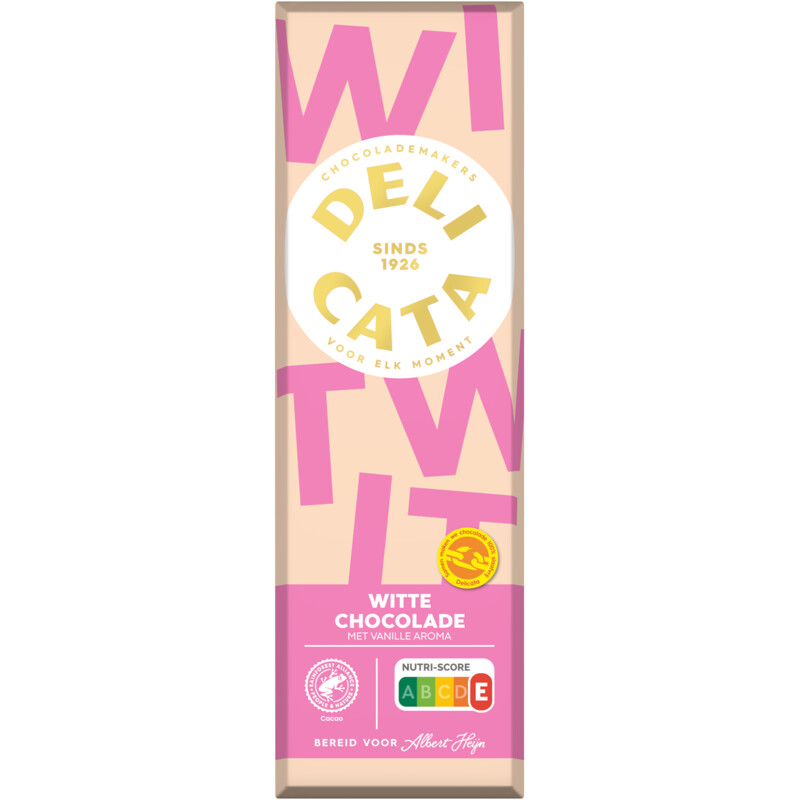Delicata Reep witte chocolade met vanille aroma reserveren | Albert Heijn
