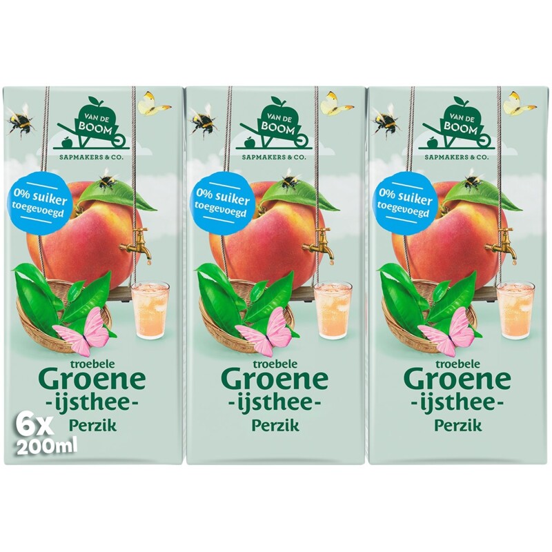 Van de Boom Troebele groene ijsthee perzik reserveren | Albert Heijn