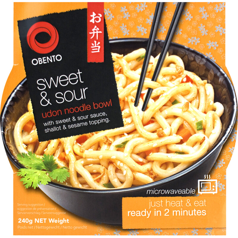 Obento Sweet & sour udon noodle bowl bestellen | Albert Heijn