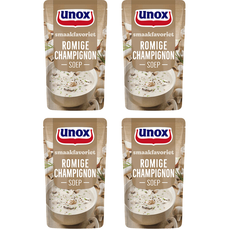 Unox Romige champignonsoep 4-pack bestellen | Albert Heijn