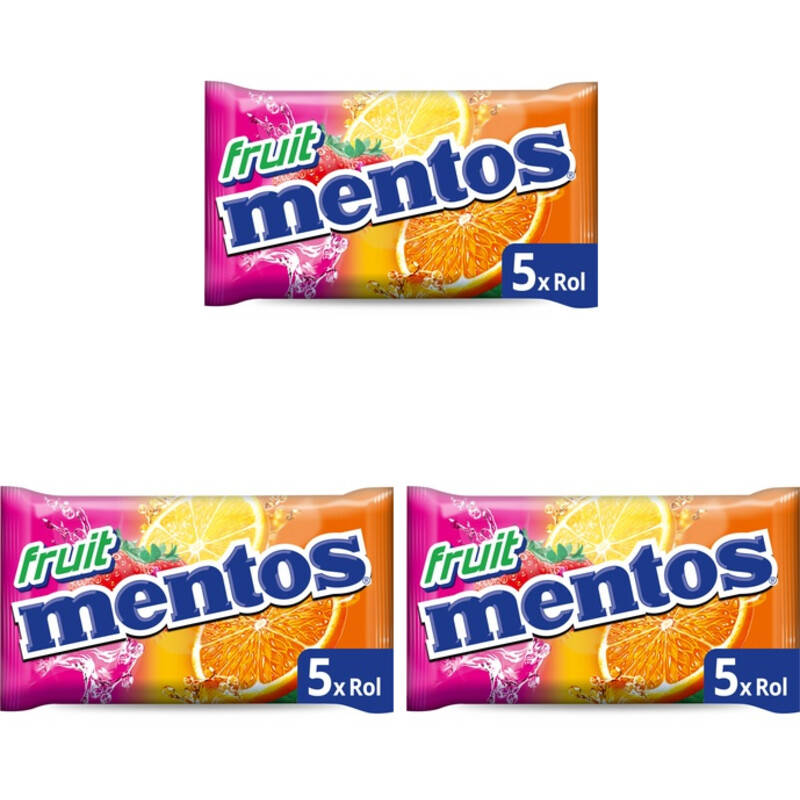 Mentos Fruit 5 rollen 3-pack reserveren | Albert Heijn