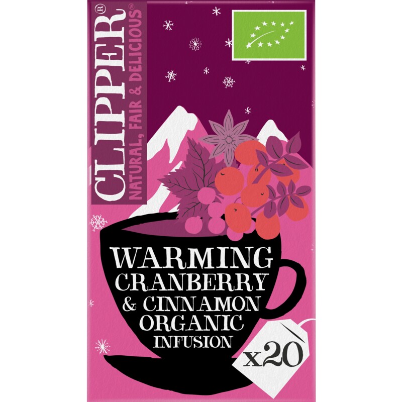 Clipper Warming cranberry & cinnamon organic bestellen | Albert Heijn