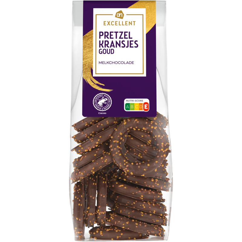AH Excellent Pretzel kransjes goud melkchocolade reserveren | Albert Heijn