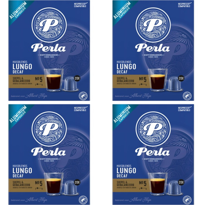 Perla Huisblends Lungo decaf capsules 4-pack bestellen | Albert Heijn