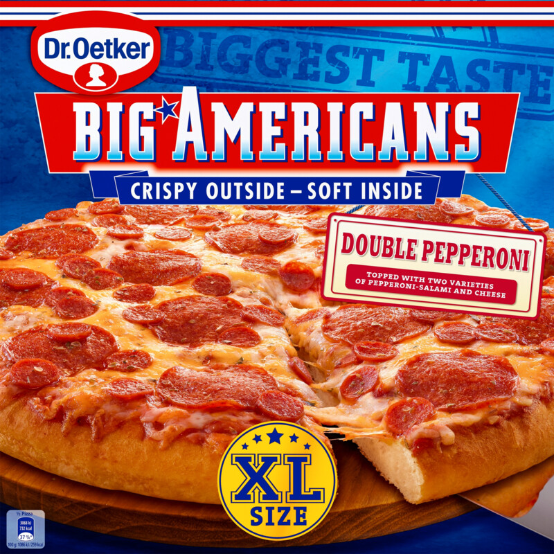 Dr. Oetker Big americans xl pizza double pepperoni bestellen | ah.nl