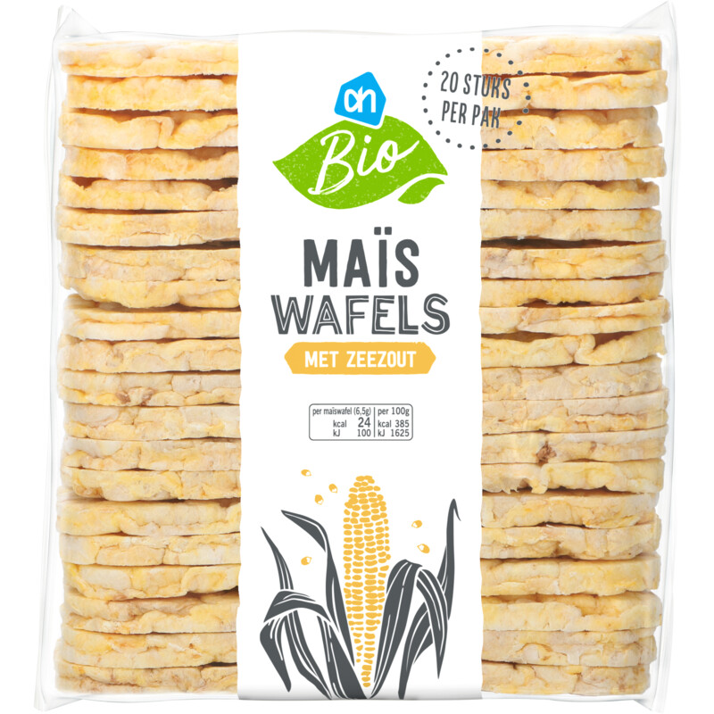 AH Biologisch Maiswafels met zeezout langwerpig reserveren | Albert Heijn