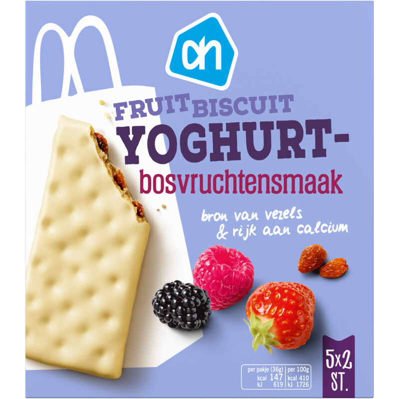 AH Fruitbiscuit yoghurt bosvruchtensmaak bestellen | Albert Heijn