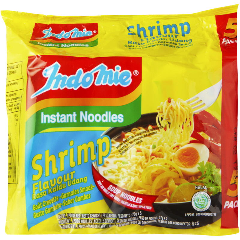 Indo mie Instant noodles shrimp flavour 5-pack reserveren | Albert Heijn