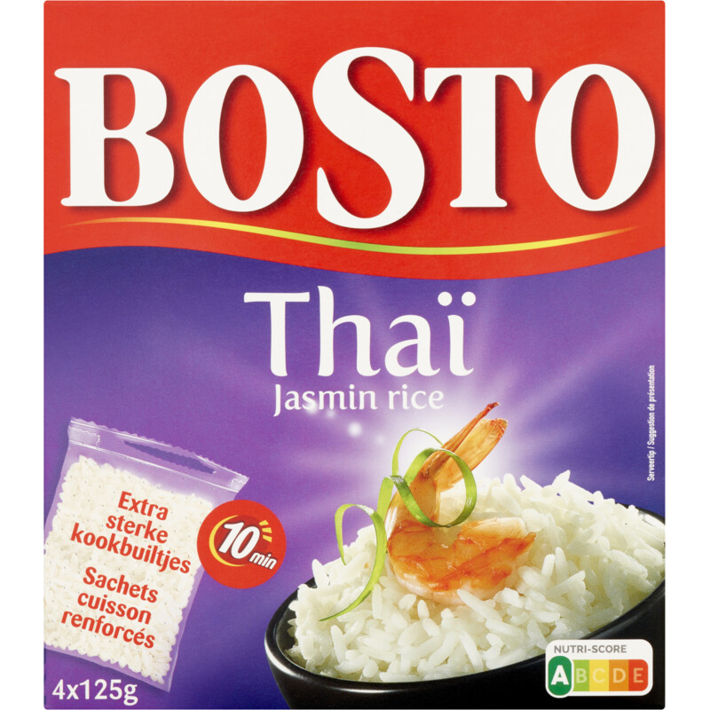 Bosto Thai jasmin rice 4x125g BEL reserveren | Albert Heijn