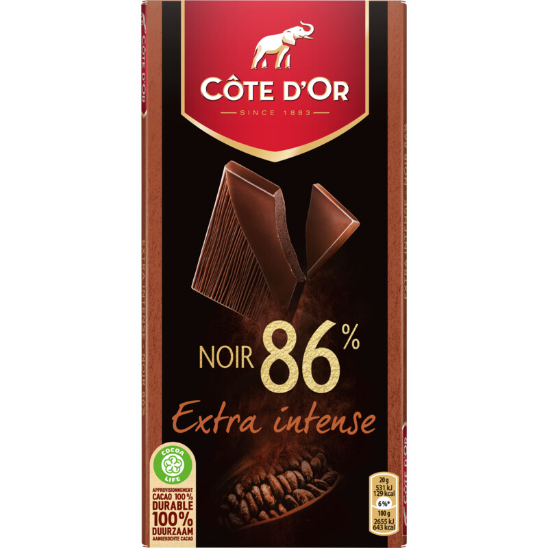 Côte d'Or Chocolade reep extra intense puur 86% bestellen | Albert Heijn