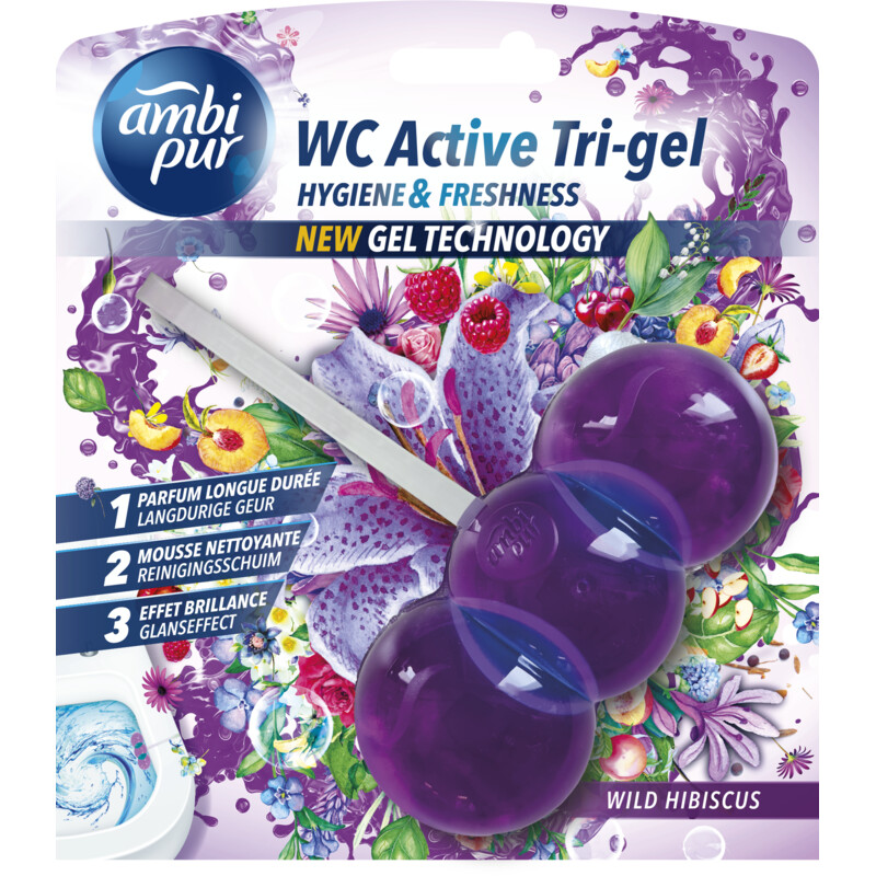 Ambi Pur Wc active tri-gel wild hibiscus bestellen | Albert Heijn