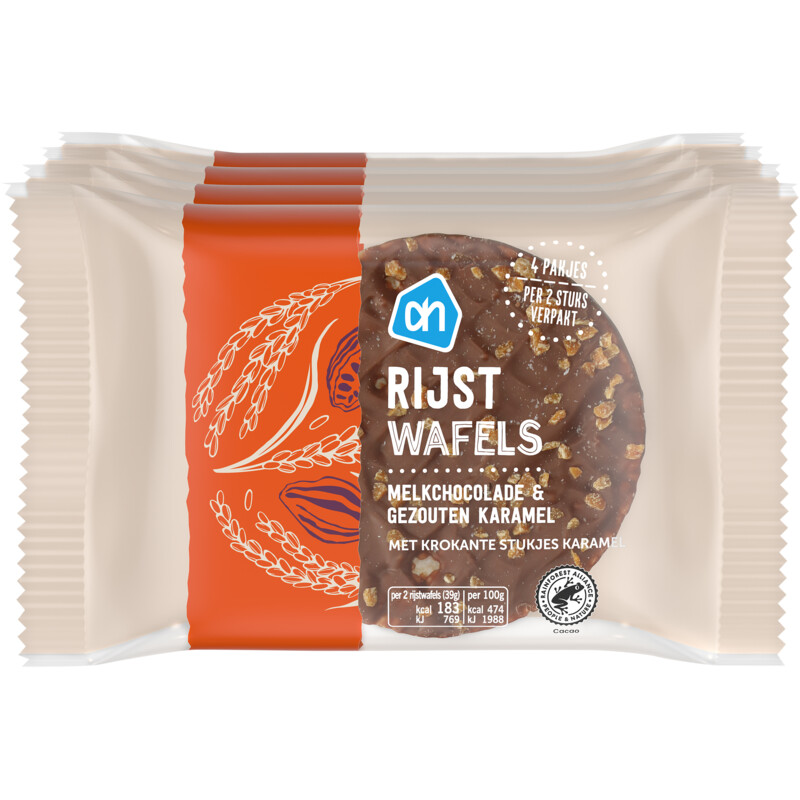 AH Rijstwafels melkchocolade 4-pack bestellen | Albert Heijn
