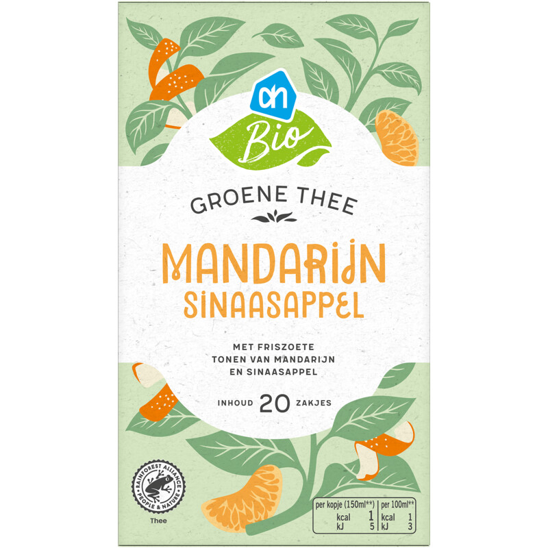 AH Biologisch Groene thee mandarijn sinaasappel reserveren | Albert Heijn
