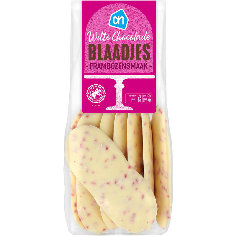 AH Chocolade blaadjes wit framboos reserveren | Albert Heijn AH Chocolade blaadjes wit framboos reserveren | Albert Heijn
