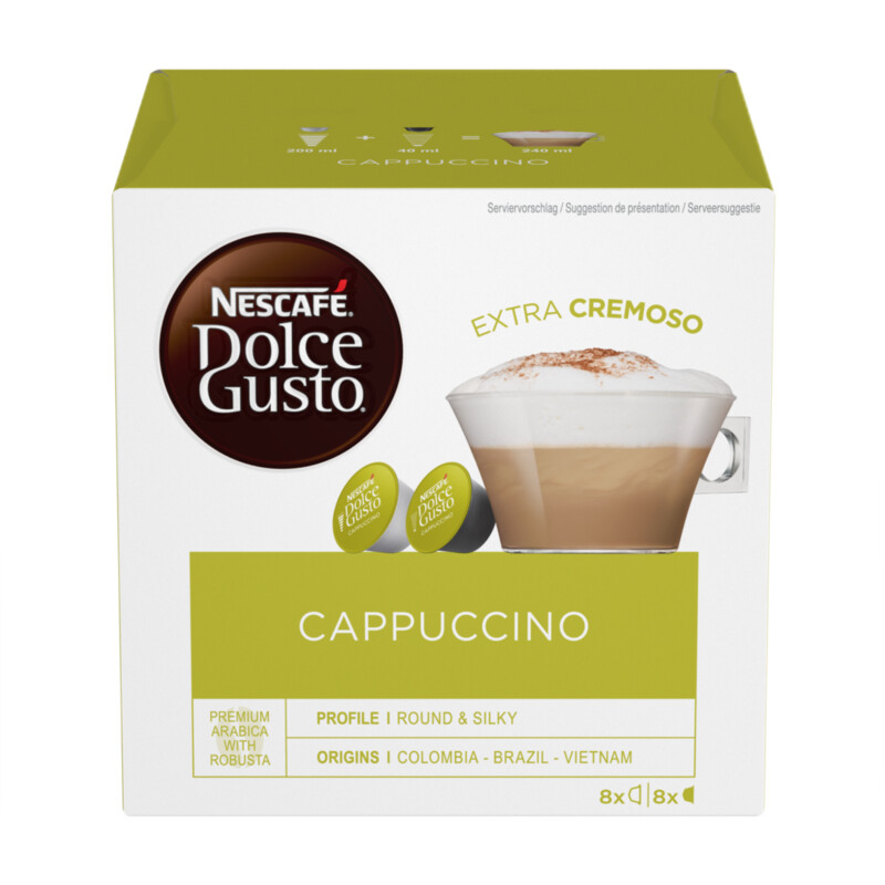 Nescafé Dolce Gusto Cappuccino capsules bestellen | Albert Heijn Nescafé Dolce Gusto Cappuccino capsules bestellen | Albert Heijn