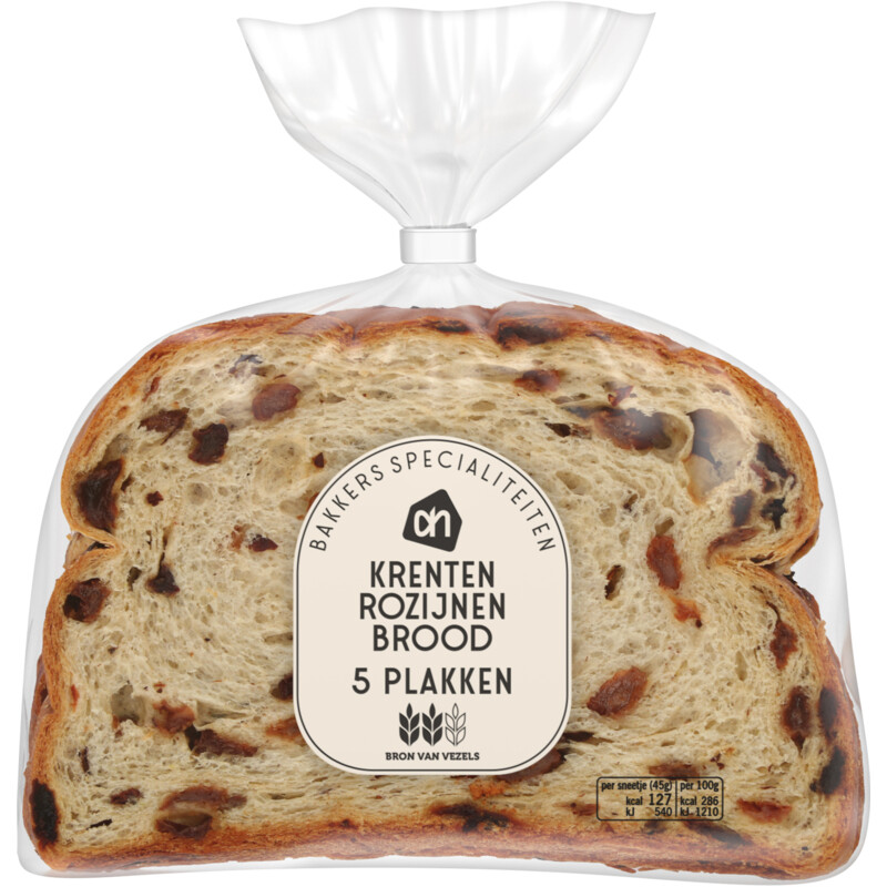 AH Rozijn krentenbrood plak bestellen | Albert Heijn