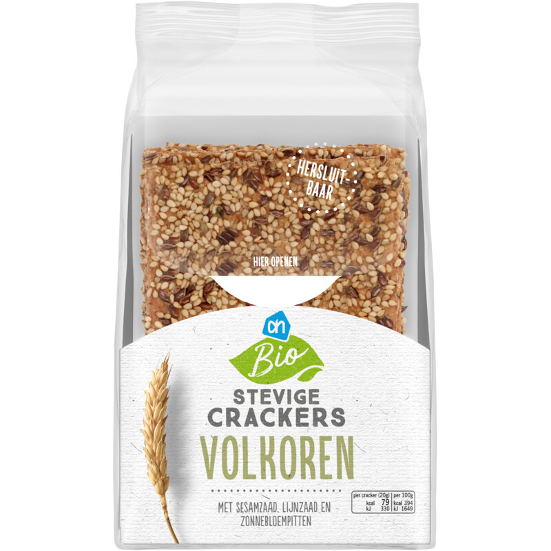 AH Biologisch Stevige crackers volkoren reserveren | Albert Heijn