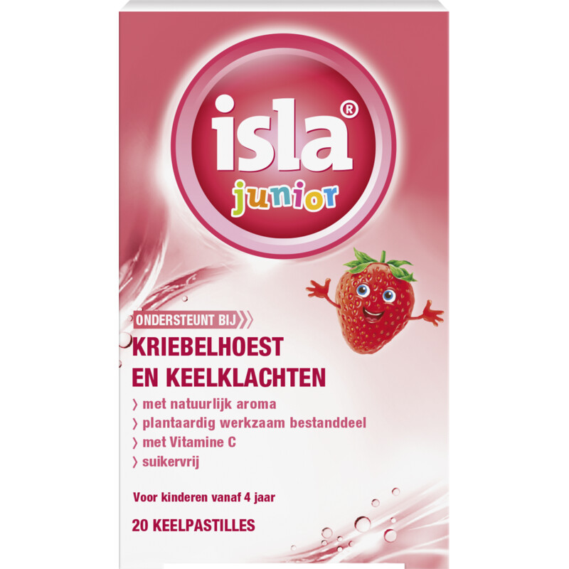 Isla Junior aardbijen hoest & keel pastilles bestellen | Albert Heijn
