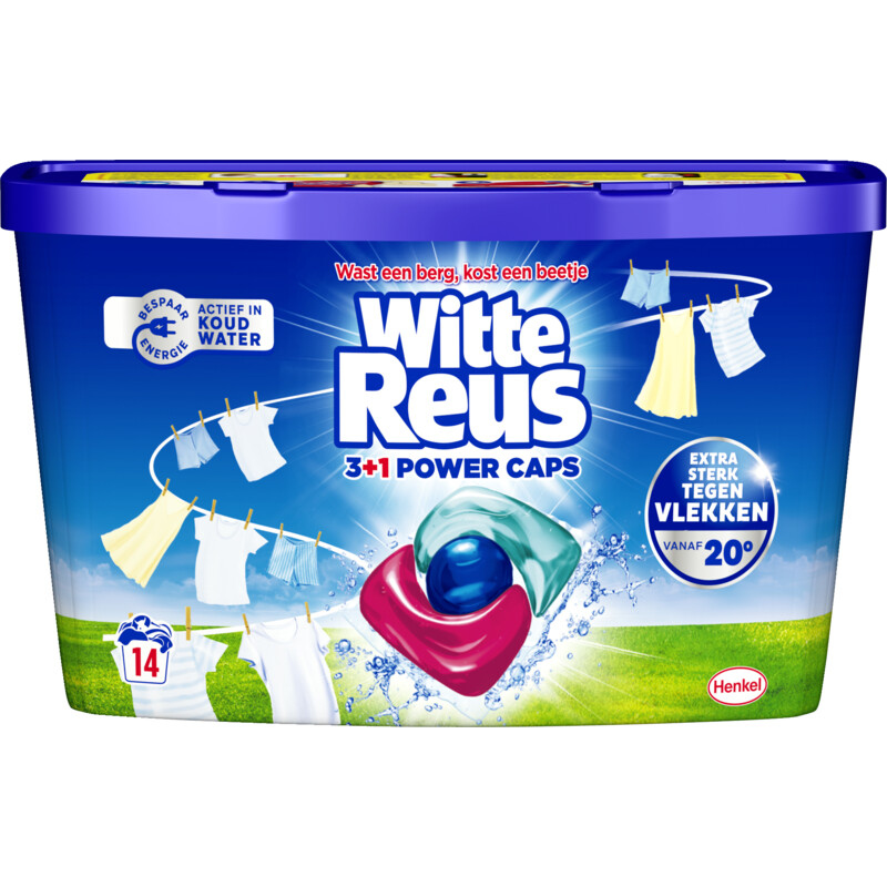 Witte Reus White 3+1 power wasmiddel capsules wit bestellen | Albert Heijn