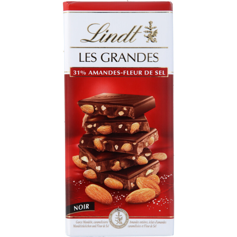 Lindt Les grandes pure chocolade amandel zout reserveren | Albert Heijn