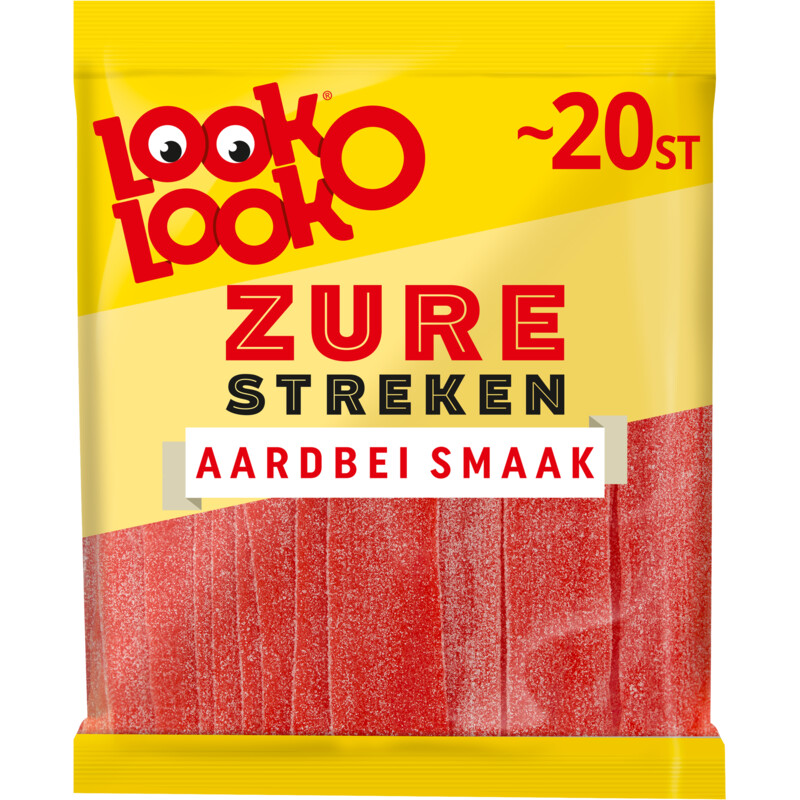 Look-O-Look Zure streken aardbei smaak value pack reserveren | Albert Heijn