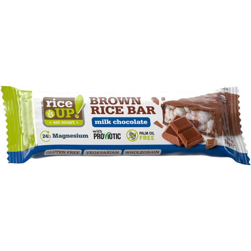 RiceUp Brown rice bar milk chocolate bel reserveren | Albert Heijn