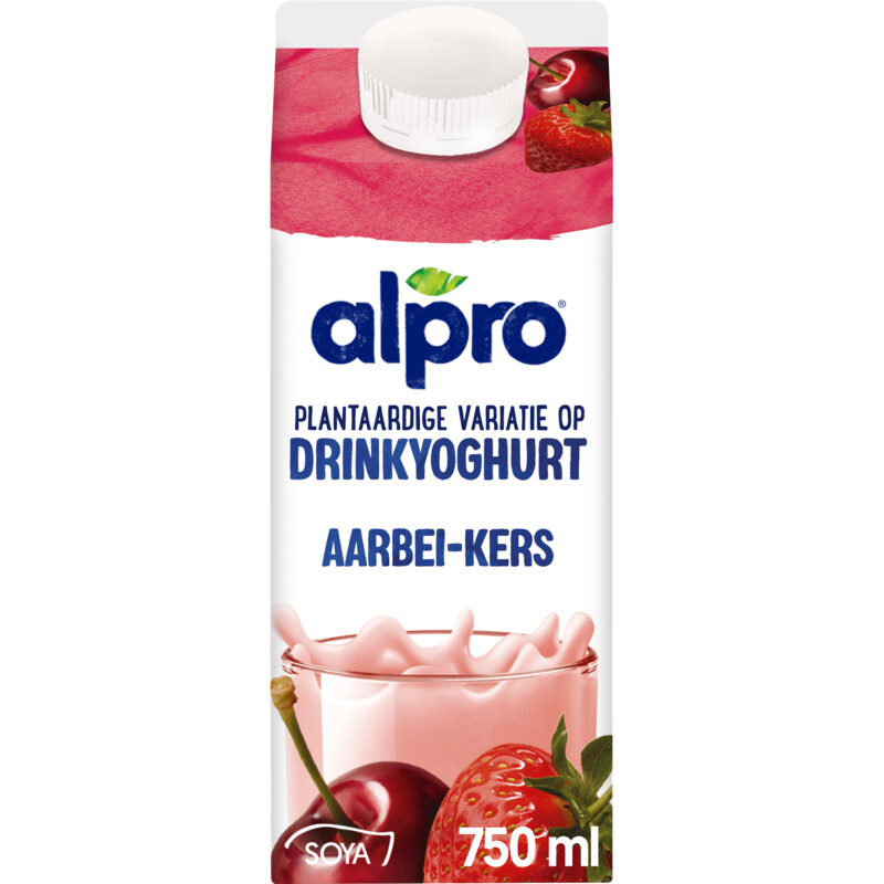 Alpro Plantaardige drinkyoghurt aardbei-kers reserveren | Albert Heijn