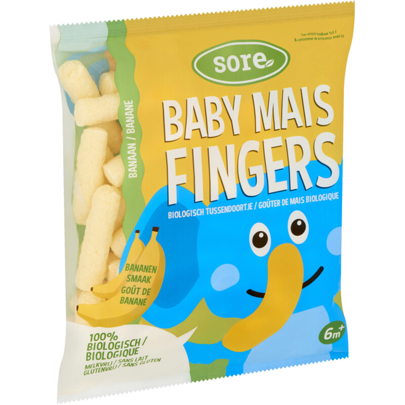 Sore Baby maisfingers banaan 6m+ reserveren | Albert Heijn