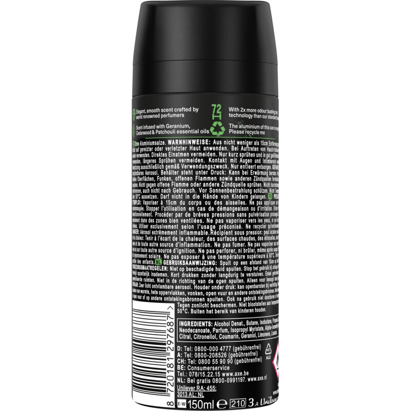Axe Green geranium deodorant bodyspray bestellen | Albert Heijn