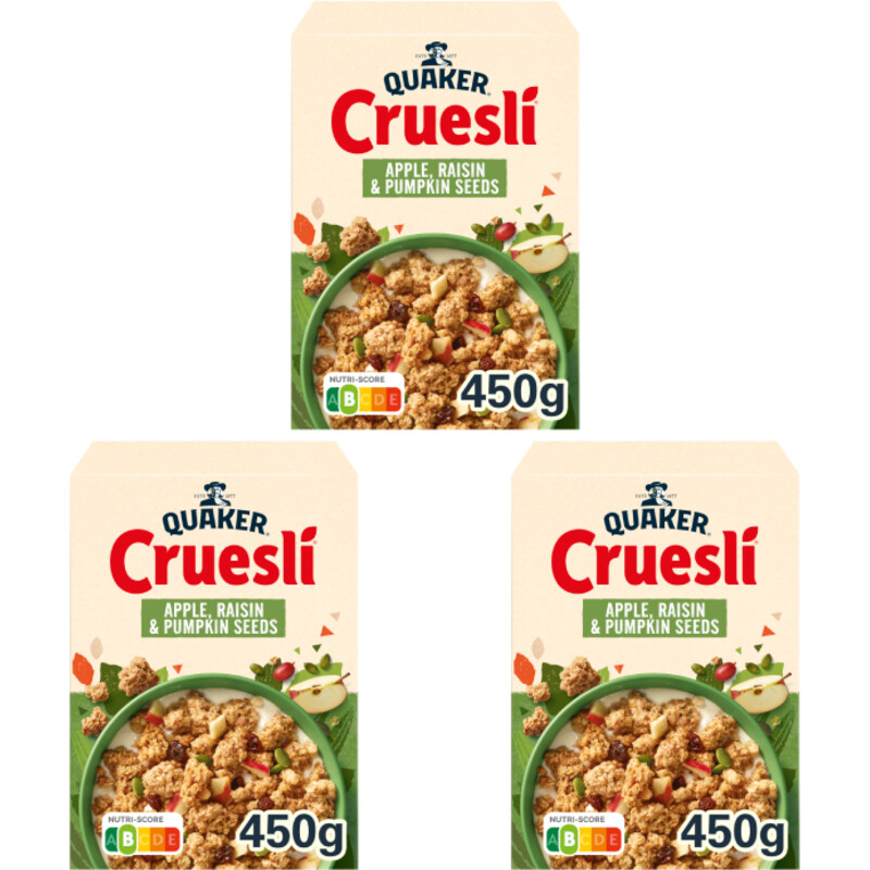 Quaker Cruesli appel & rozijn 3-pack bestellen | Albert Heijn