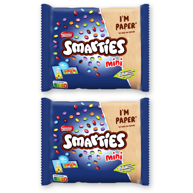 Smarties Mini melkchocolade uitdeelzak 2-pack bestellen | Albert Heijn