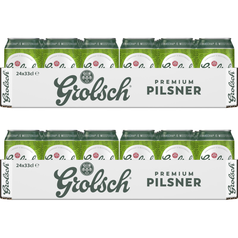 Grolsch Premium pilsner blik tray 2-pack bestellen | Albert Heijn