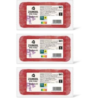 AH Ongekookt zuurkool spek stukje 3-pack reserveren | Albert Heijn