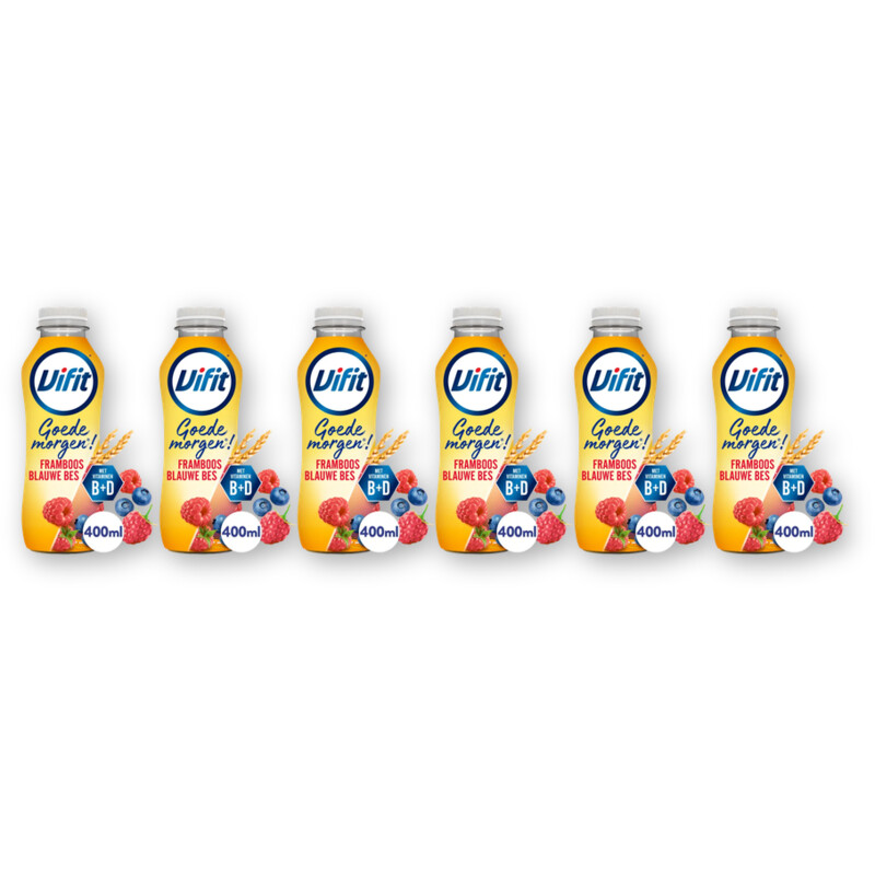 Vifit Goedemorgen framboos blauwe bes 6-pack bestellen | Albert Heijn