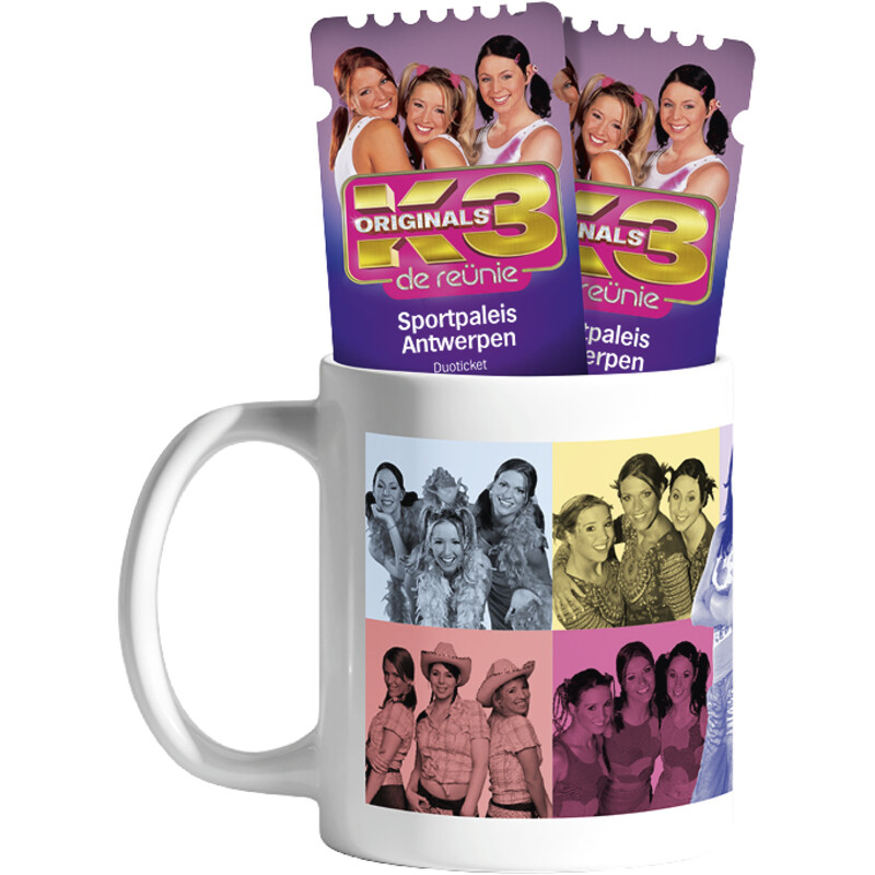 K3 Originals mok en winactie duotickets bel bestellen | Albert Heijn