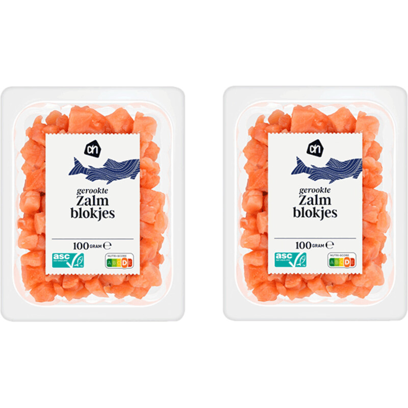 AH Gerookte zalmblokjes 2-pack bestellen | Albert Heijn