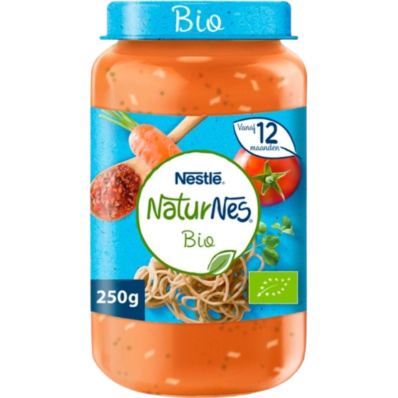 NaturNes Volk spaghetti tomaat wortel rund 12mbio bestellen | Albert Heijn