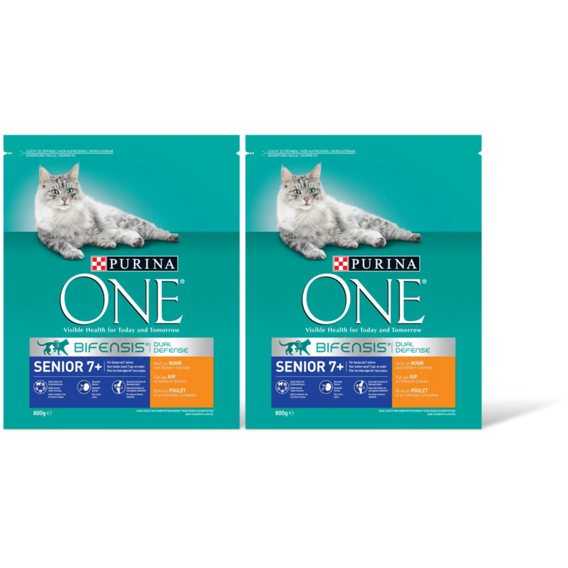 Purina ONE Senior rijk aan kip 2-pack reserveren | Albert Heijn