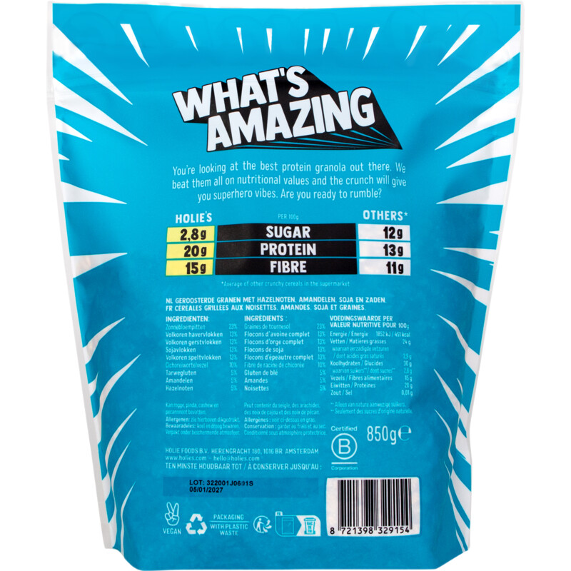 Holie's Granola hazelnuts, almonds & seeds bestellen | Albert Heijn