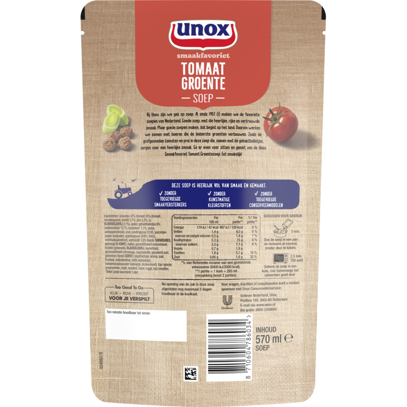 Unox Tomaat groente soep reserveren | Albert Heijn