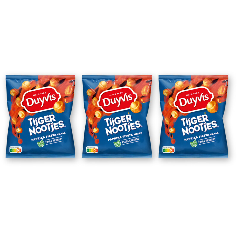 Duyvis Tijgernootjes paprika fiesta 3-pack bestellen | Albert Heijn