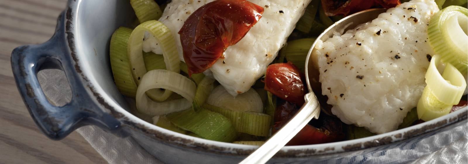 Zeewolf op prei uit de oven recept - Allerhande | Albert Heijn België